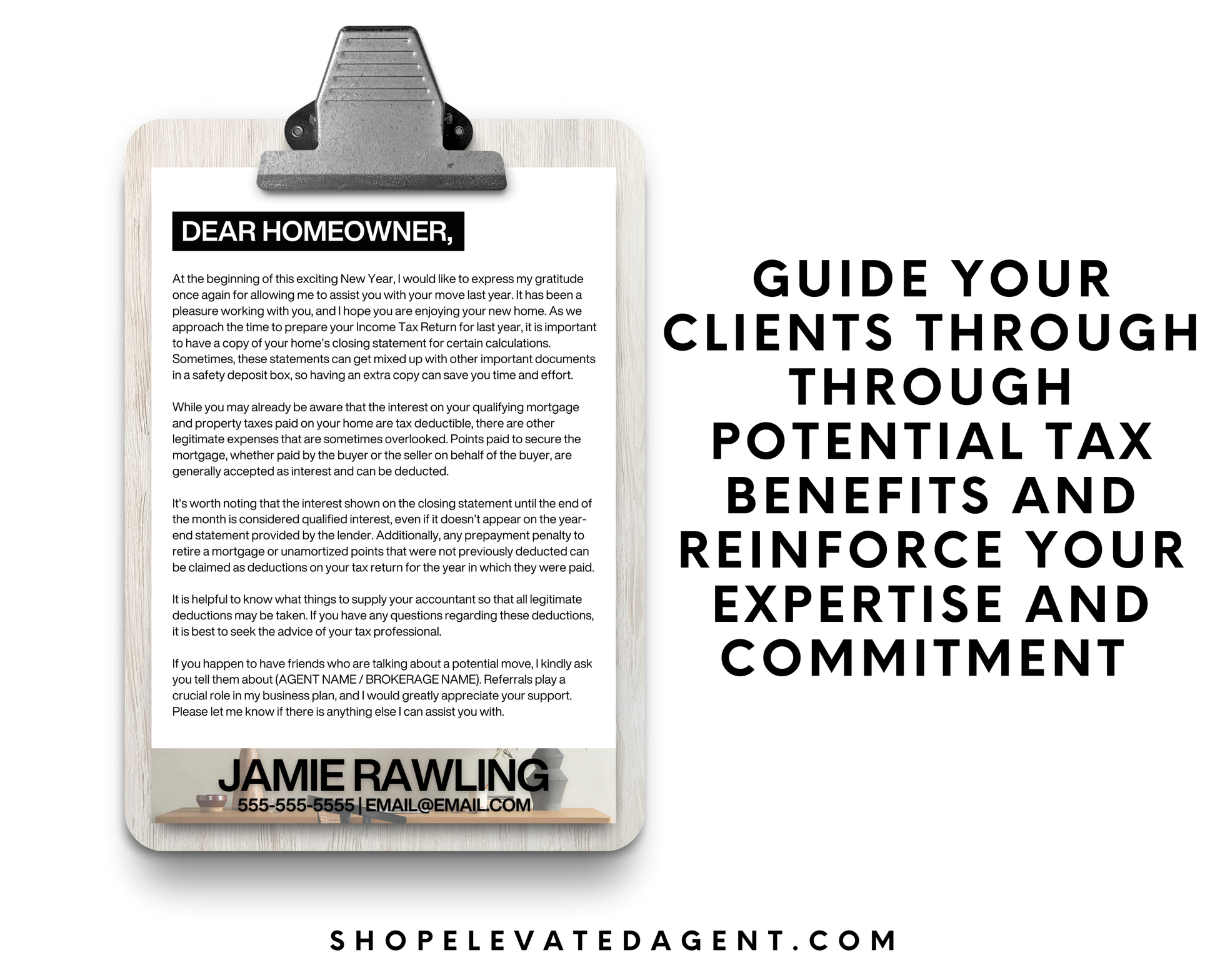 Buyer Closing Statement Tax Letter - Classic Design Style – Elevated Agent