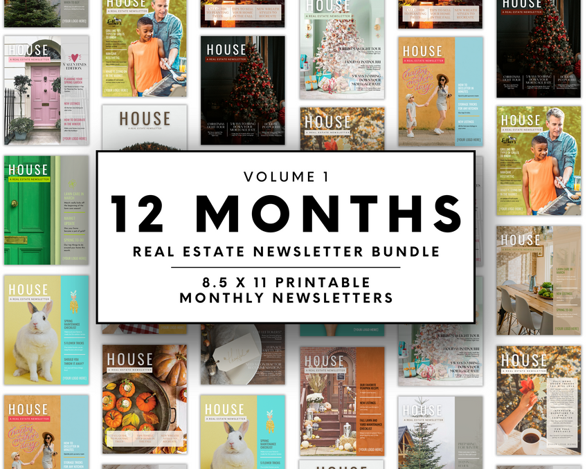 12 Month Newsletter Bundle - 8.5 x 11 Real Estate Template – Elevated Agent