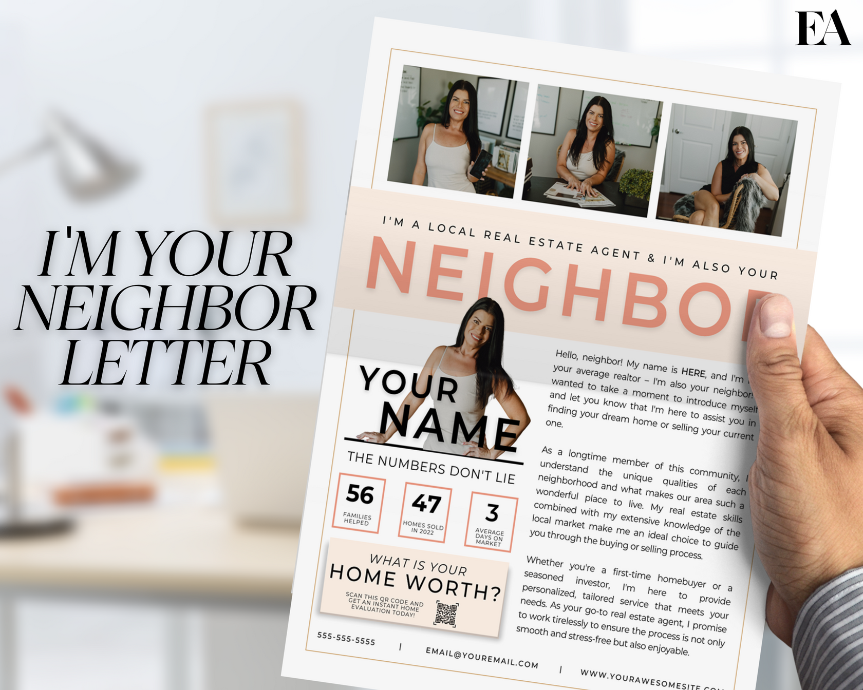 I'm Your Neighbor Letter Agent Introduction - Real Estate Template ...