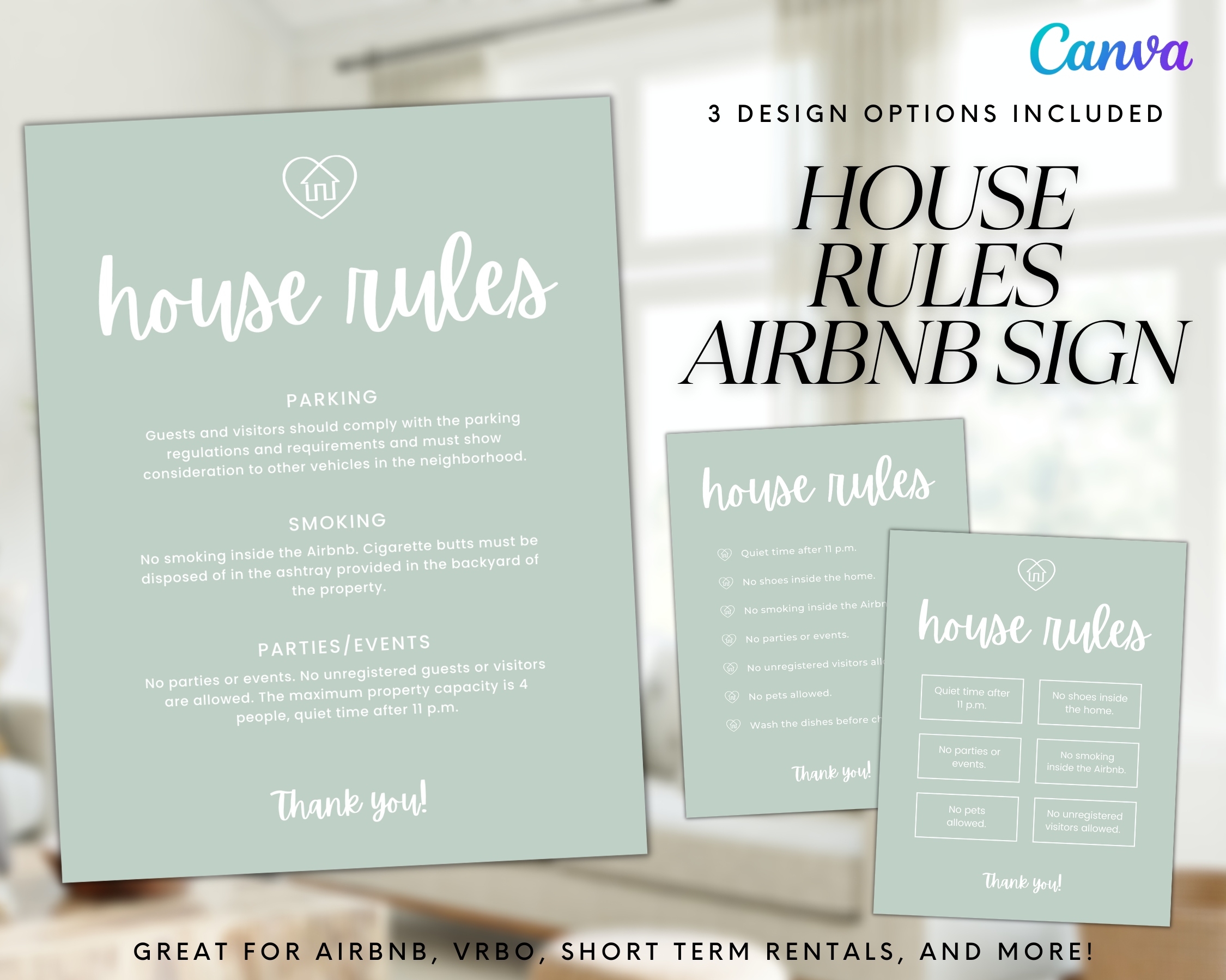 House Rules Airbnb Sign 15 - Real Estate Template – Elevated Agent