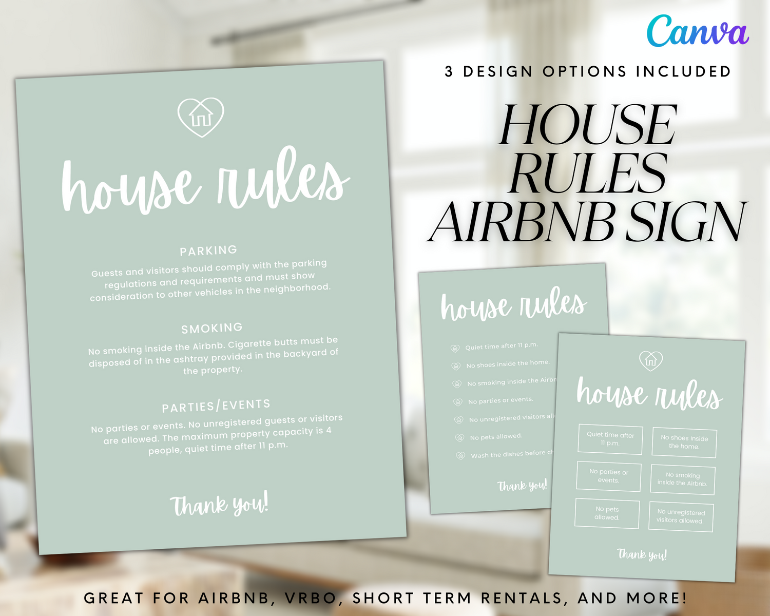 House Rules Airbnb Sign 15 - Real Estate Template – Elevated Agent