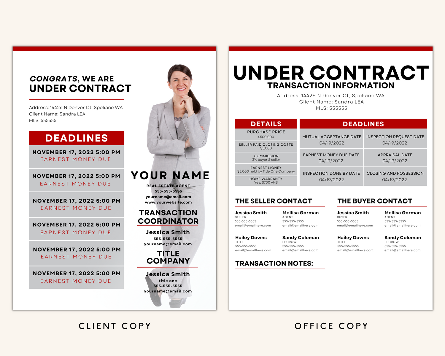 Keller Williams Transaction Summary Flyer Real Estate Template ...
