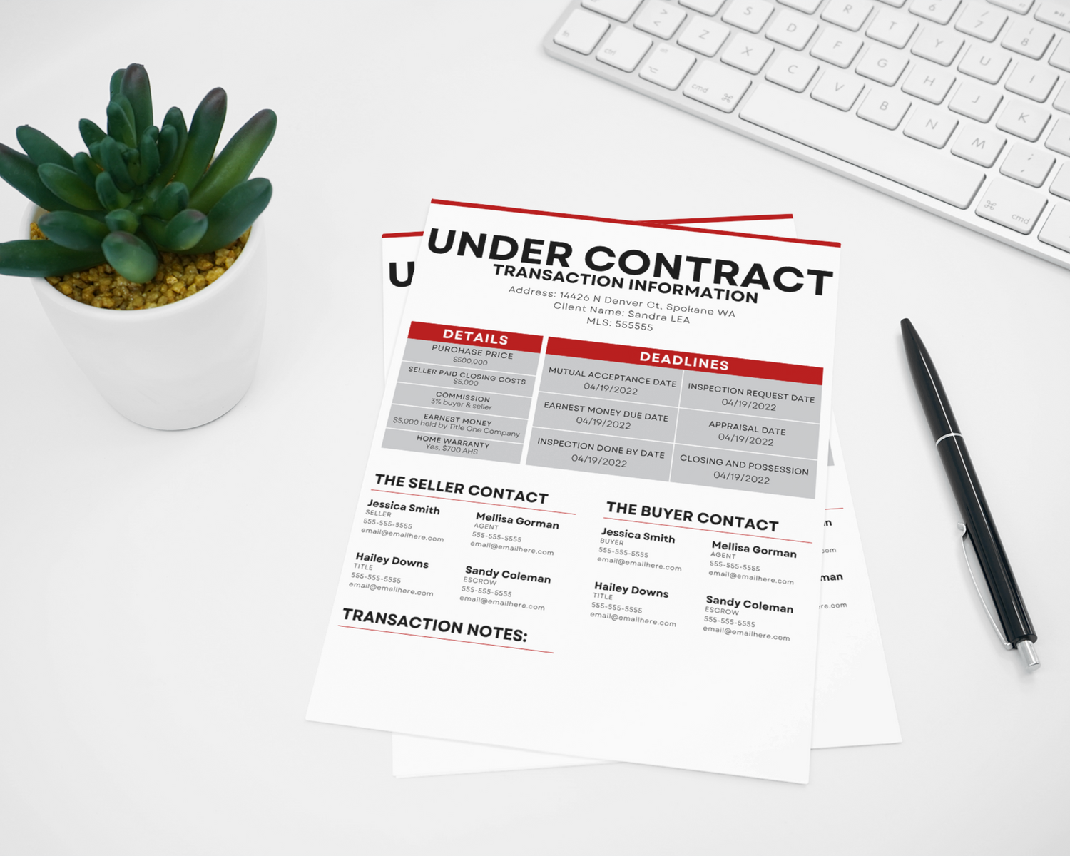 Keller Williams Transaction Summary Flyer Real Estate Template ...