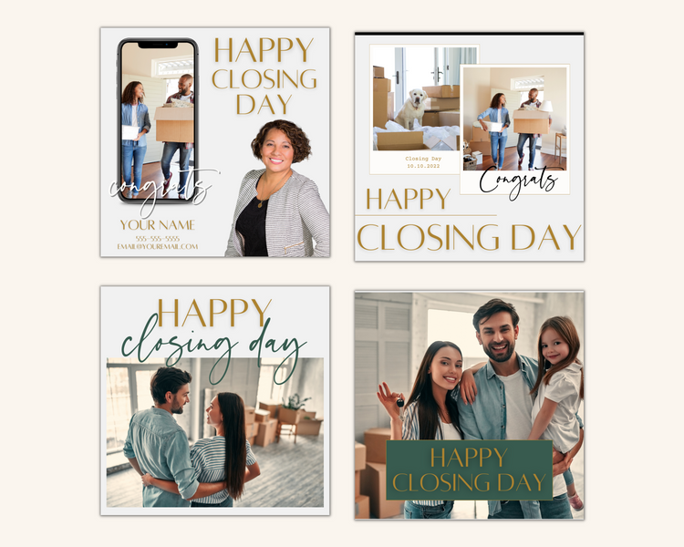 Happy Closing Day Social Media Posts - Real Estate Template – Elevated ...