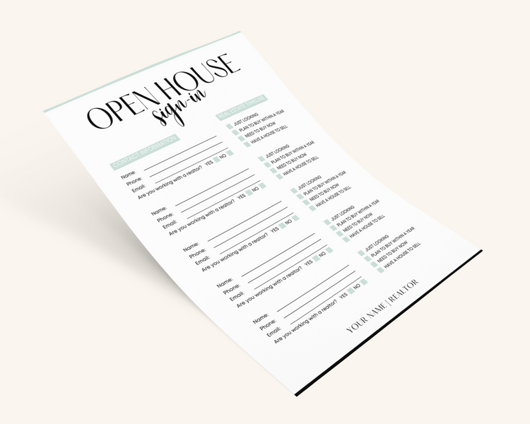 Playful Open House Sign-In Set 6 – Elevated Agent