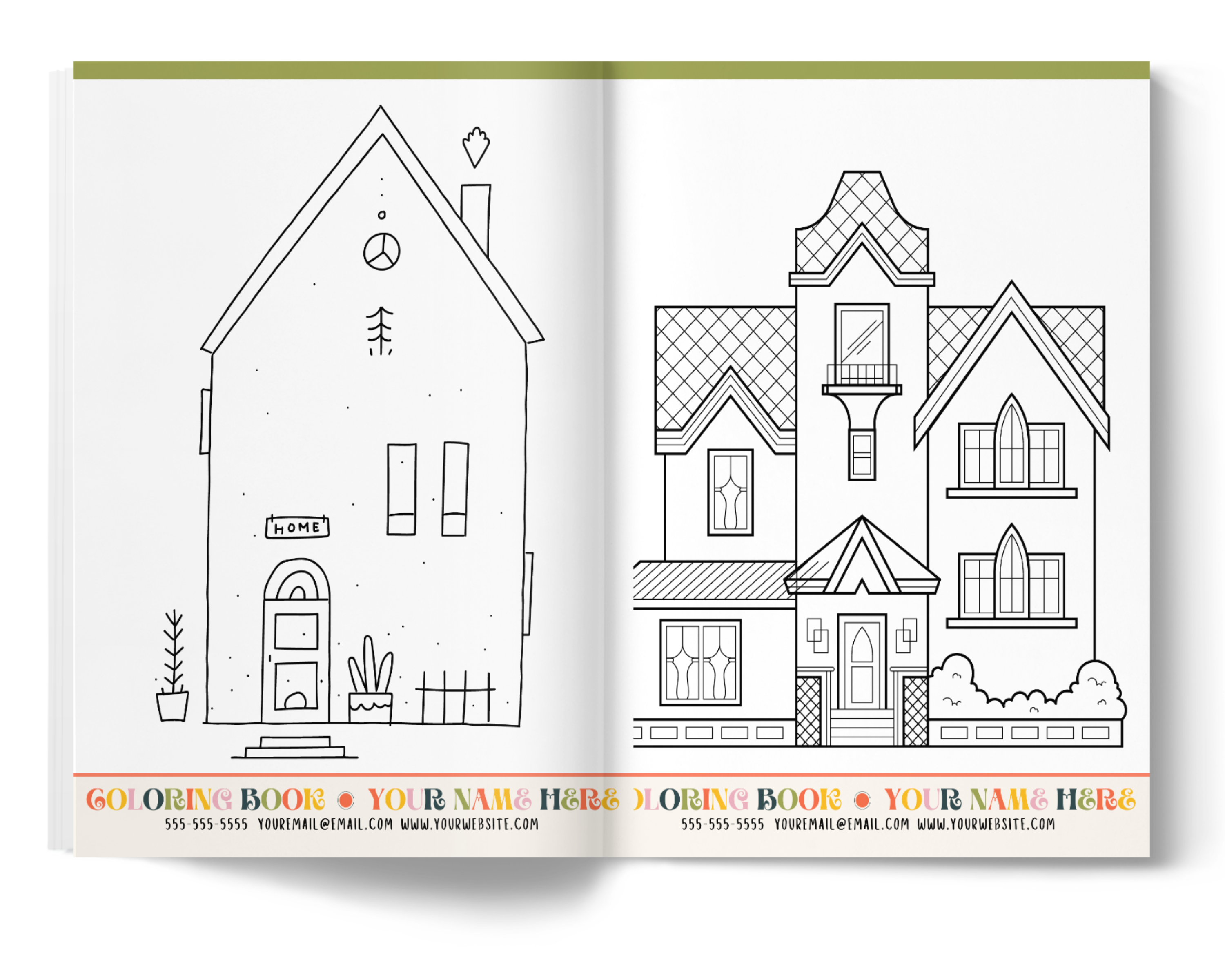 coloring book pages house