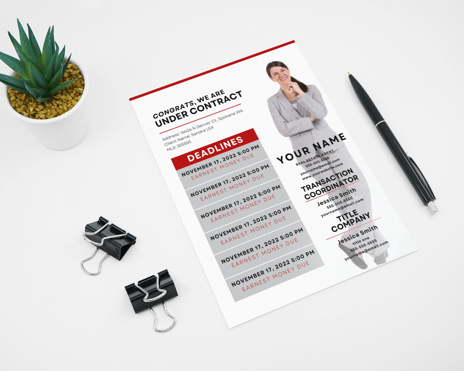 Keller Williams Transaction Summary Flyer Real Estate Template ...